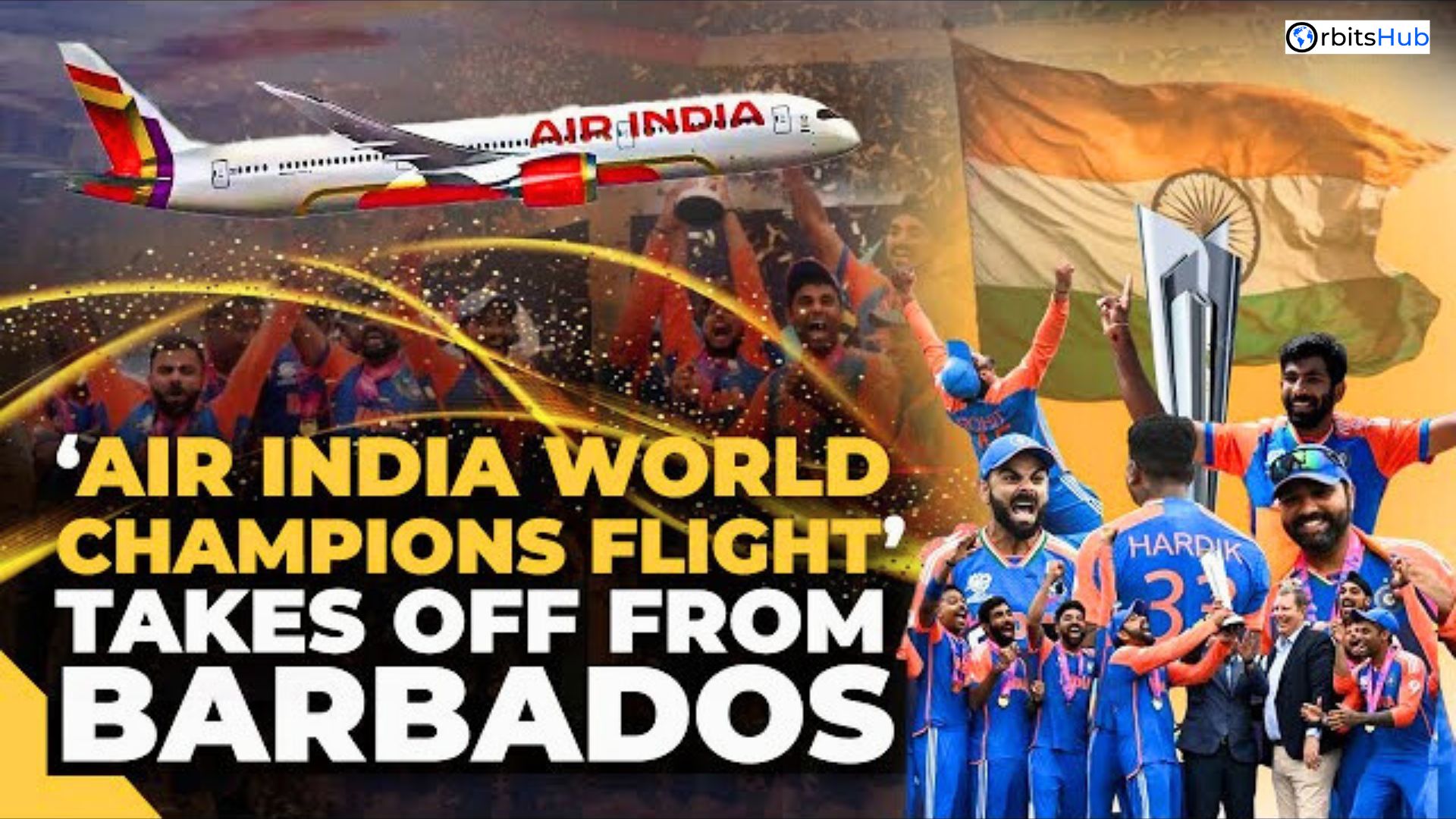 Indian Cricket Team Returns from Barbados on Air India Flight